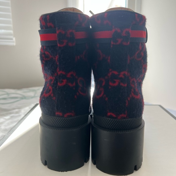 Gucci | Shoes | Gucci Whool Monogram Boots Lightly Worn | Poshmark